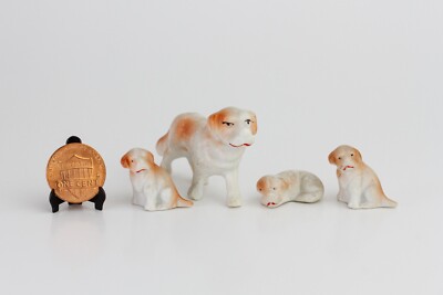 Vintage Antique Miniature Bisque Porcelain Dog Figurines, Made in ...