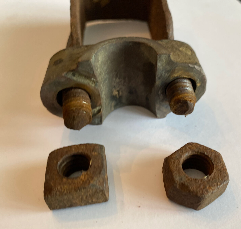 Vtg Metal Rectangular Bracket Steampunk Industrial Rusty Yard Garden ...