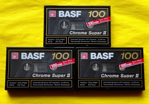 3x BASF Chrome Super II 100 Long Play Cassette Tapes 1989 + Original Packaging + Sealed + | eBay
