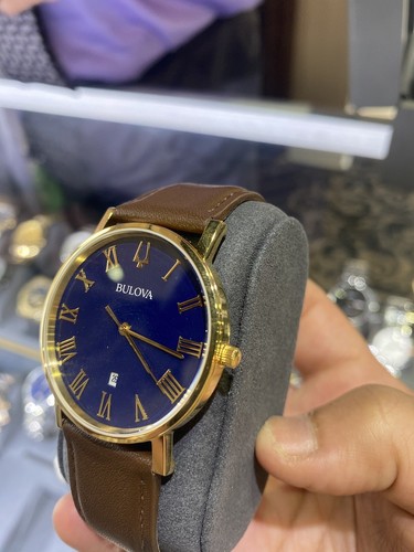 Bulova Classic Quartz 97B177 40mm Gold Stainless Steel Case with Brown ...