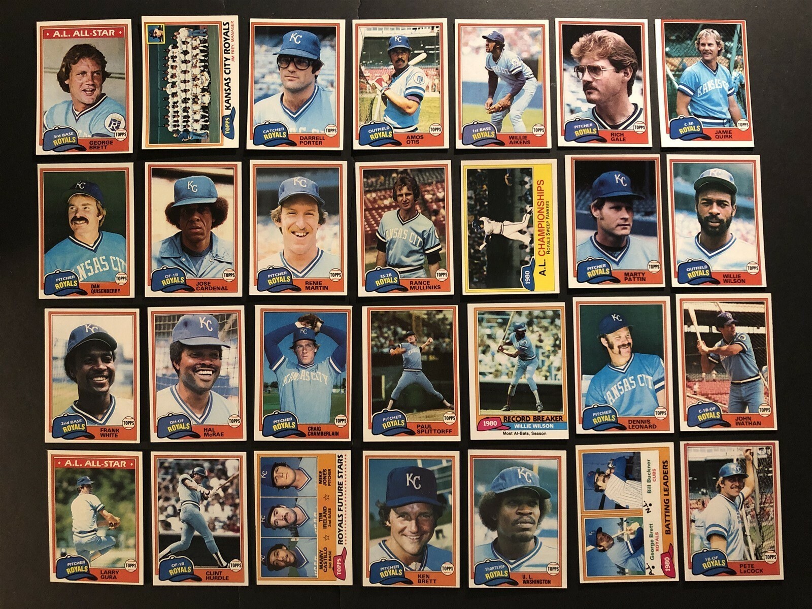 1981 Topps KANSAS CITY Royals COMPLETE Team SET George BRETT Willie ...