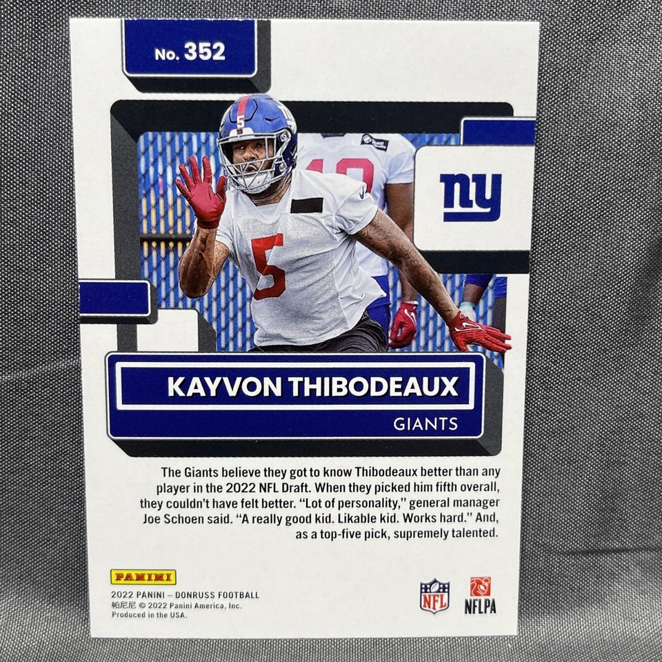 2022 Donruss Football Rated Rookie #352 Kayvon Thibodeaux - New York ...