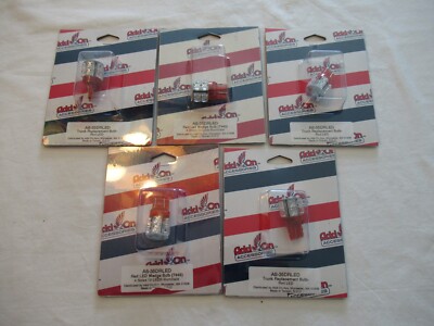 Lot of 5 RED LED WEDGE BULB 7443 (AS-35DRLED) - BRAND NEW! | eBay