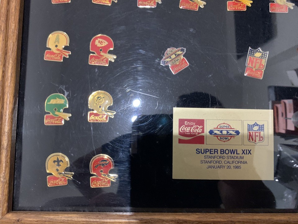 1985 Coca Cola NFL Super Bowl XIX Collection Commemorative Framed Pin ...