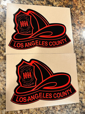 LOS ANGELES COUNTY FIRE DEPARTMENT DECALS STICKERS HELMET LAMINATE ...
