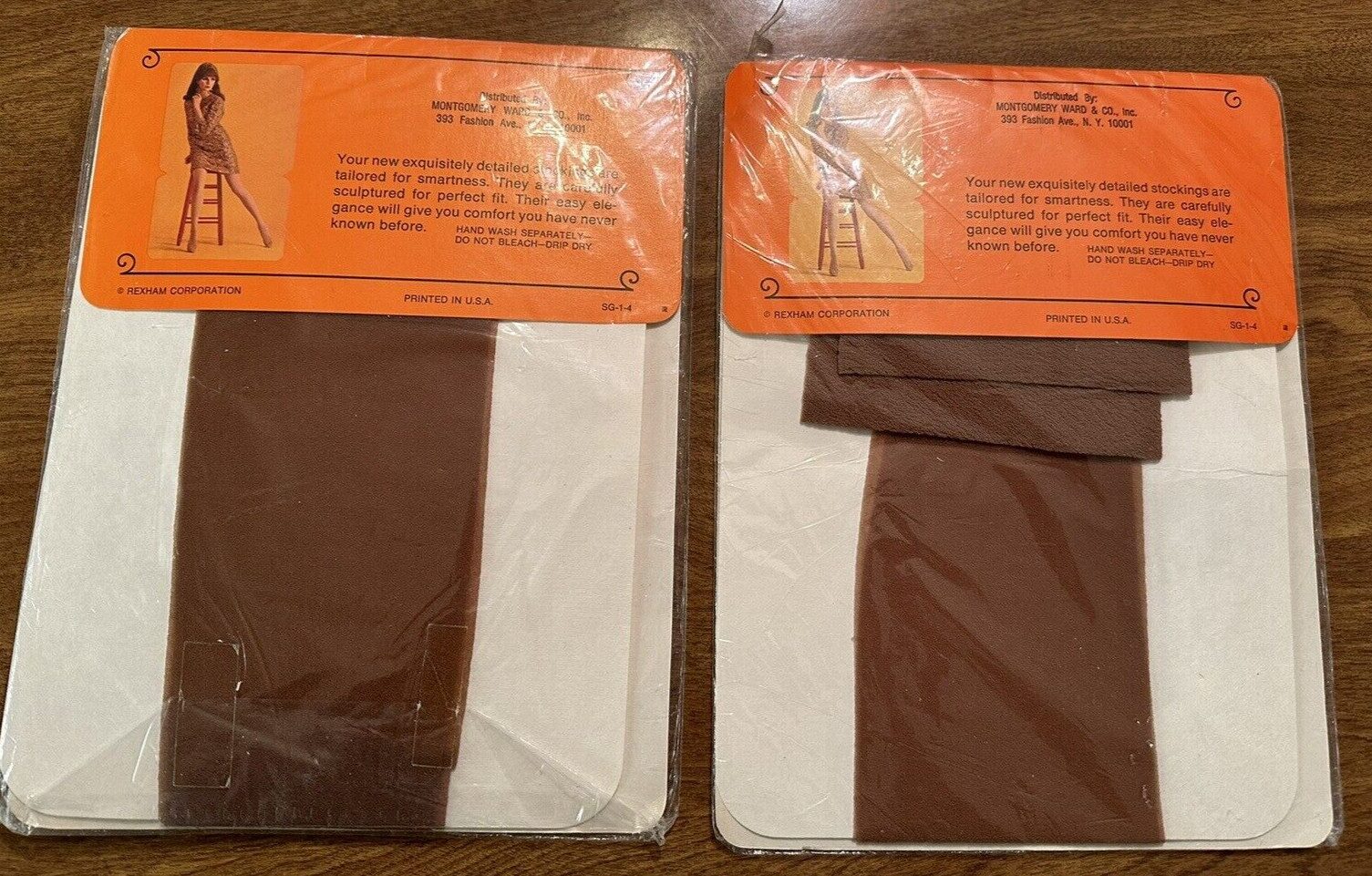 VTG 2 PAIR Wards Agilon/100% NYLON STOCKINGS MED C S… - Gem