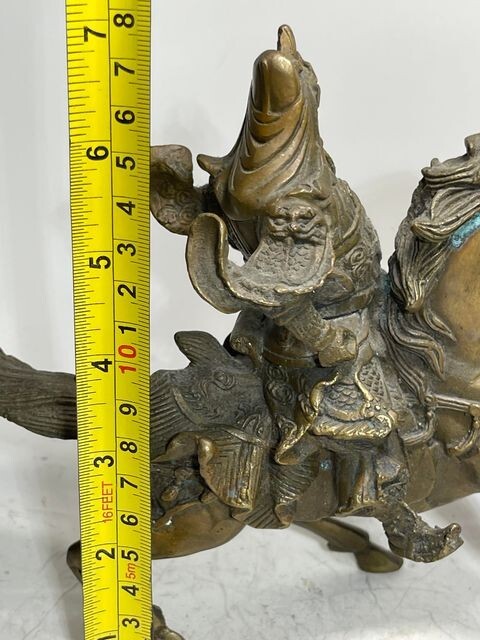 Antique Solid Bronze Chinese Emperor Guan Sheng Statue 7" tall | eBay