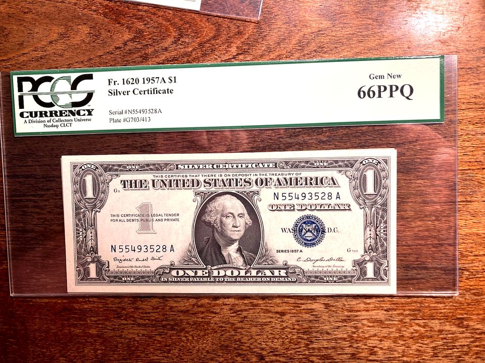 1957-B (2) Sequential Notes, BU $1 Silver Certificates Nice And Crispy ...