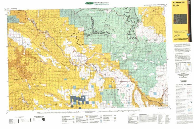 BLM Map of Nucla, Colorado, by US Dept of the Interior | eBay