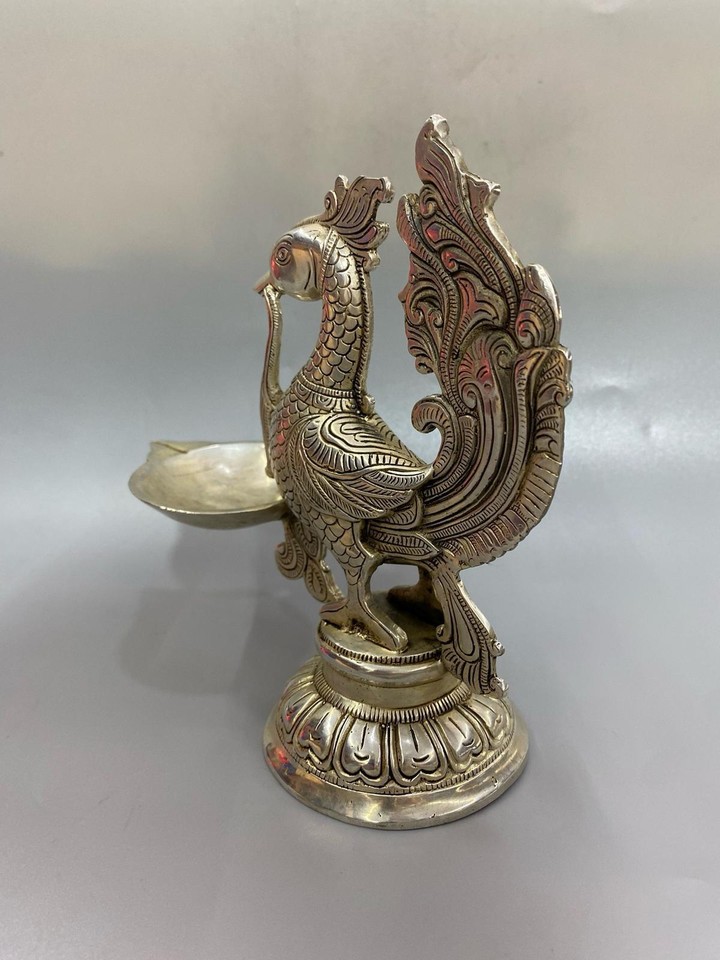 bronze silver plating sculpture auspicious ancient birds Zhu Que oil ...