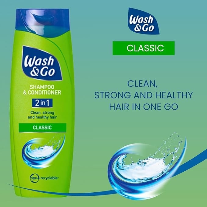 Wash & Go 2 in 1 Classic Shampoo and Conditioner x 9 bottles UK #1 New ...