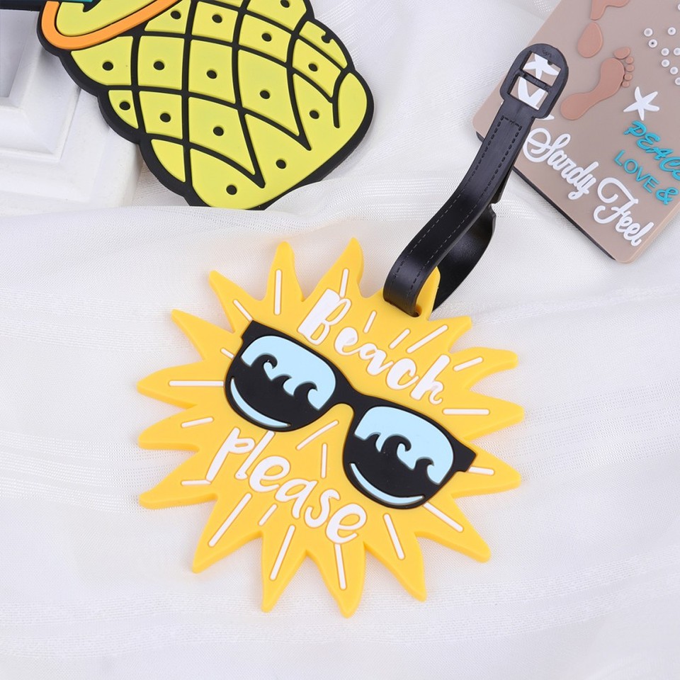 6pcs Creative Beach Theme Name Holder Travel Luggage Tags Set Coconut ...