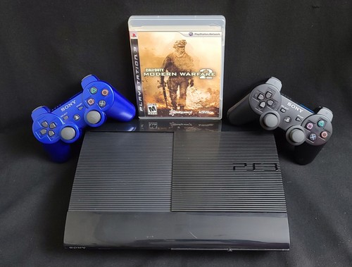 Sony PS3 Super Slim 250GB CECH-4001B Console, 2 Controllers & Call Of Duty Game! | eBay