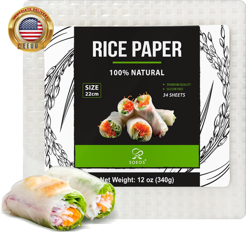 Rice Paper, White Rice Paper Wrappers, 1 Pack, 34 Sheets-Fresh Spring ...