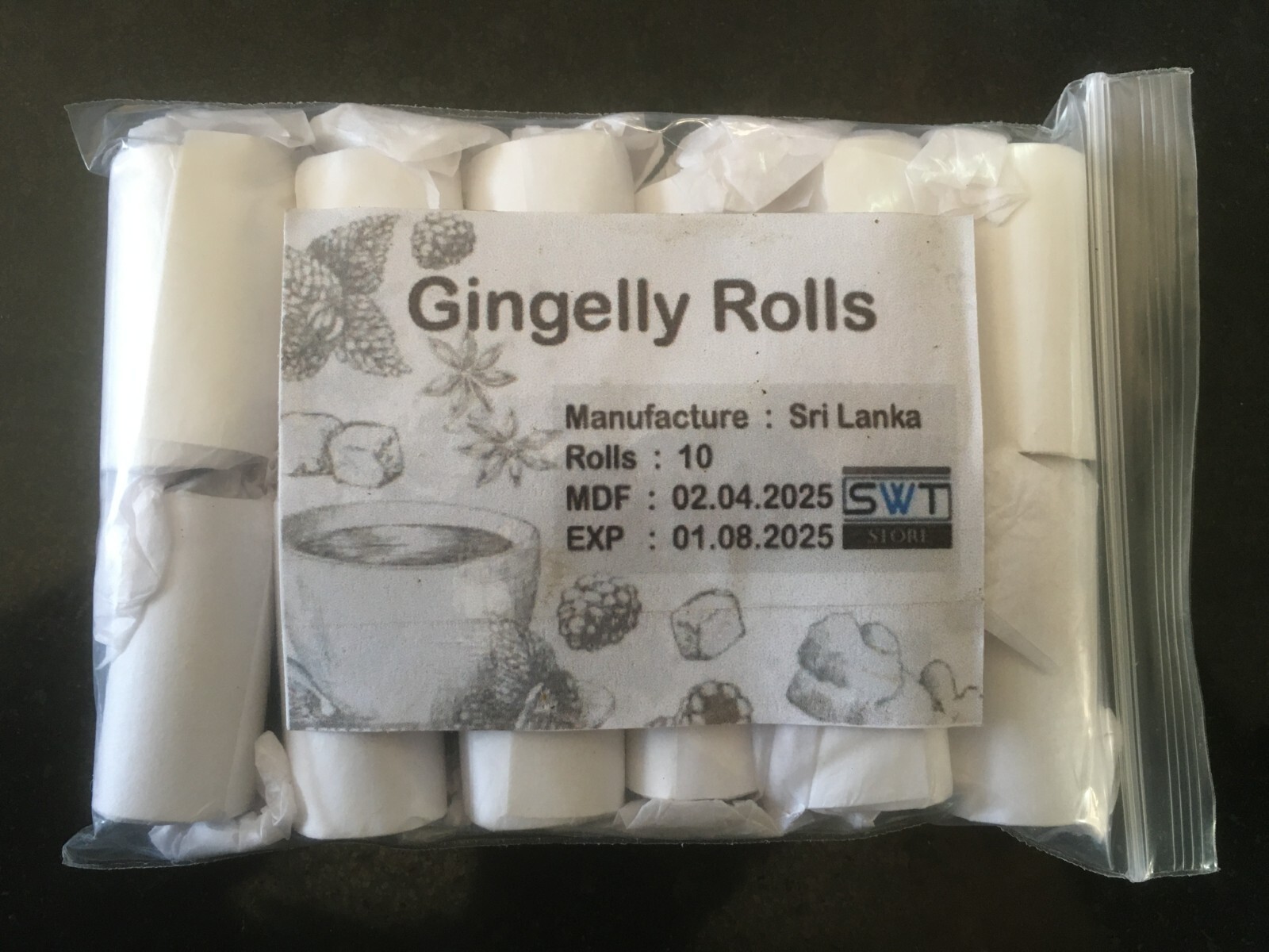 Gingelly Rolls 10 (Thala Karali) Jaggery & Sesame Seeds Candy Sweets ...