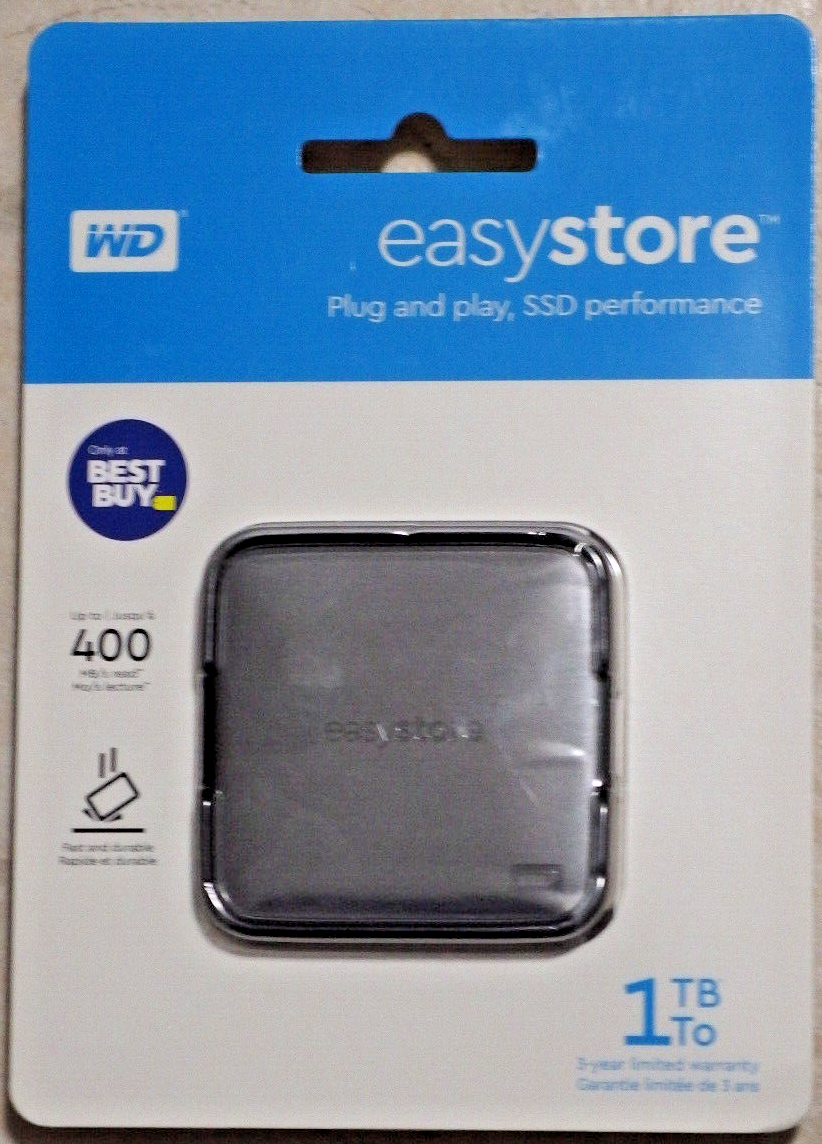 WD - easystore 1TB External USB 3.0 Portable SSD - Black 619659193331 ...