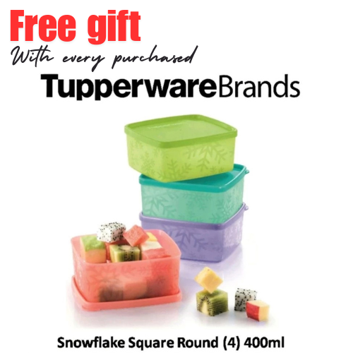 Tupperware Snowflake Freezer Medium Square Round Multi Color 400ml (4 ...