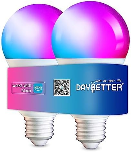 2 Pack Smart Light Bulbs, Alexa and Google Assistant, Color Changing ...