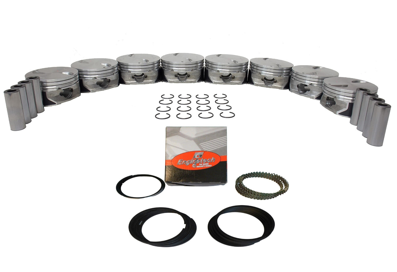 Set of 8 Standard Bore Pistons w/ Rings for GM Chevrolet 6.2L 376 L92 ...