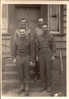 Original photograph WWII Soldiers Posing on Steps Unknown location | eBay