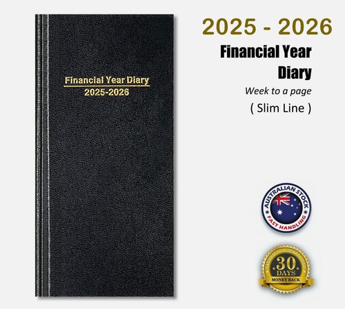 2025 - 2026 Financial Year Diary Slimline Week to a Page Pocket Planner ...
