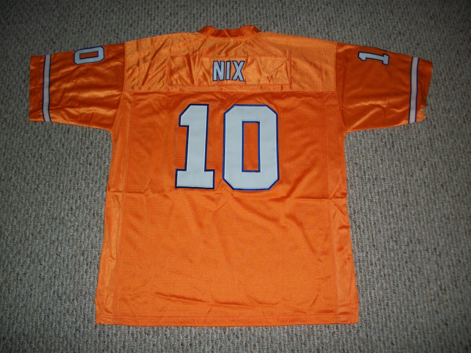 BO NIX Unsigned Custom Denver Orange Sewn Football Throwback Jersey ...