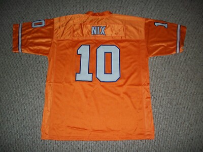 BO NIX Unsigned Custom Denver Orange Sewn Football Throwback Jersey ...