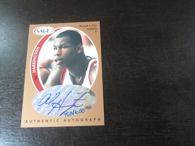 1998 Sage # A18 Al Harrington Autograph Signed Auto Card (CR) Pacers ...