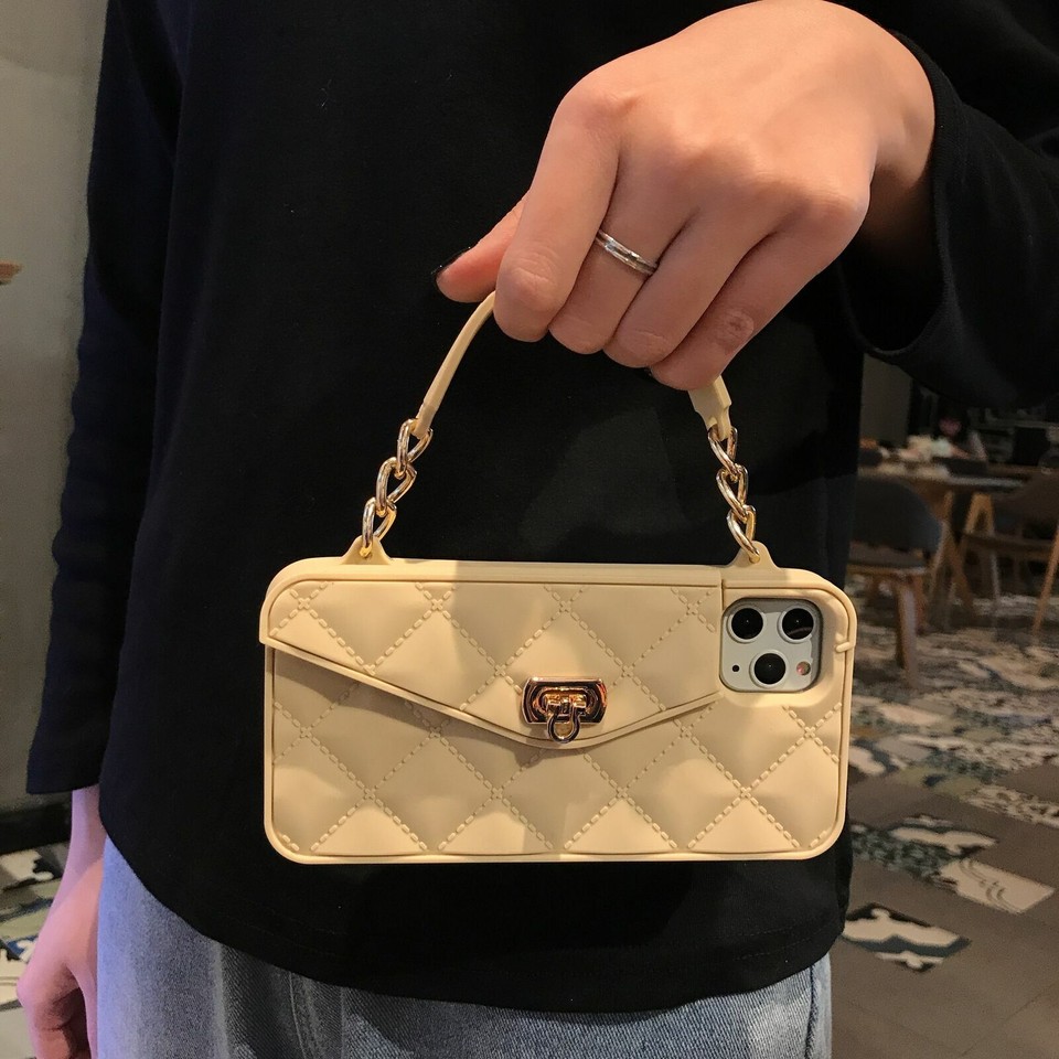 For iPhone 16 15 14 13 12 Pro Max 11 XR 8 Handbag Chain Wallet Strap ...