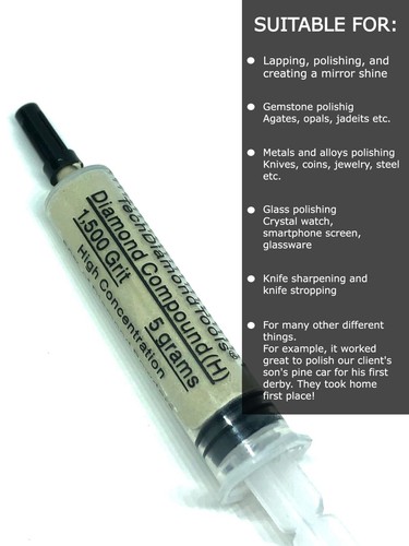 Diamond Polishing Lapping Paste 1,500 Grit 6-12 Micron (H) 50% ...