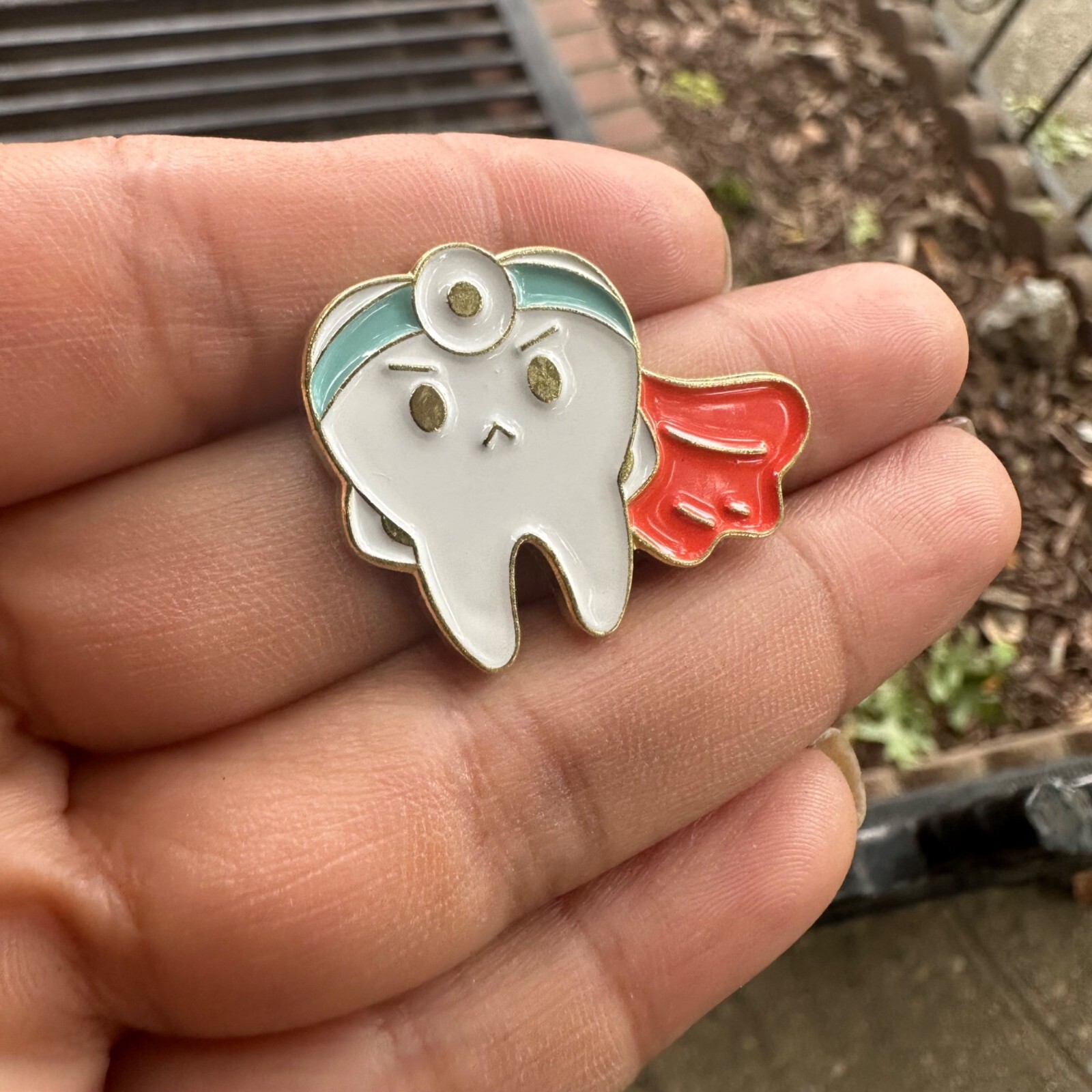⭐Superhero Dentist Tooth Enamel Pin Badge Tooth Dental Health Dentist ...