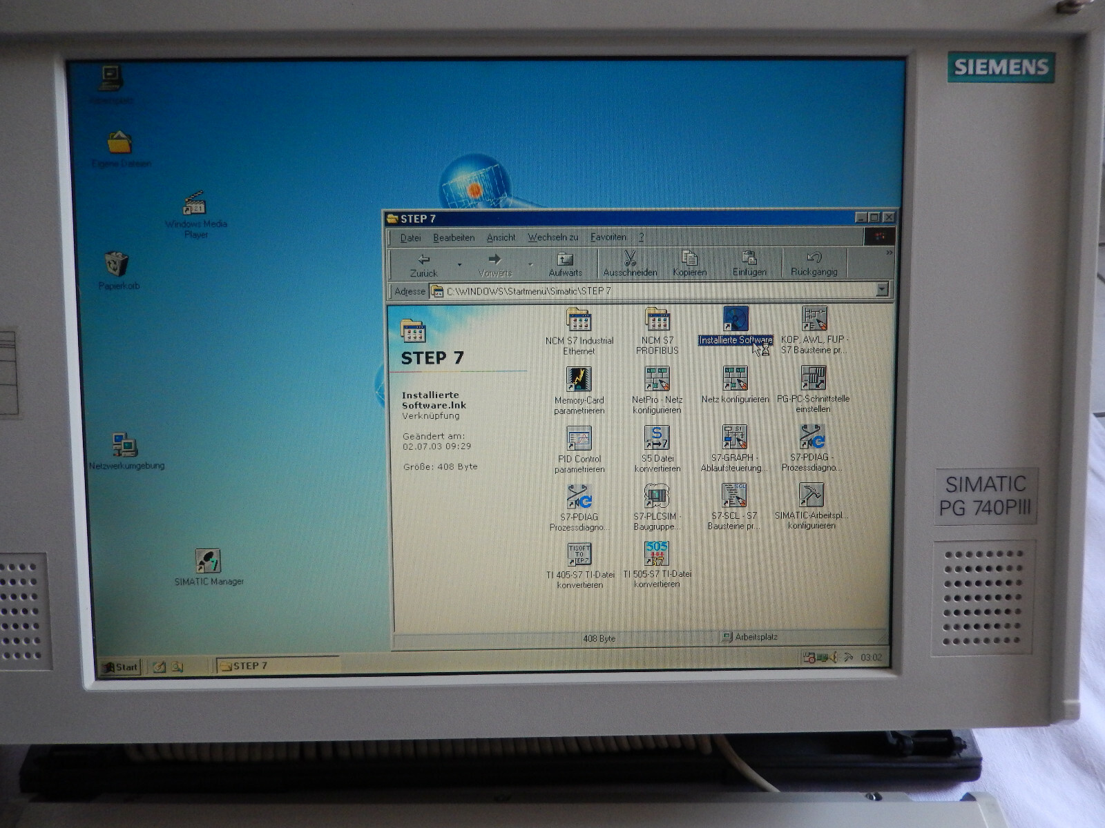 SIEMENS Simatic PG740 PIII Programmiergerät mit Windows "98, S5, S7 ...