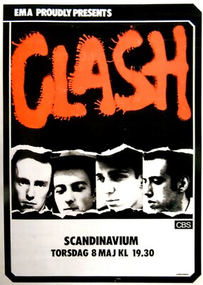 The Clash Gig Poster repo Scandinavium Gothenburg 1981 A3 Fine art ...