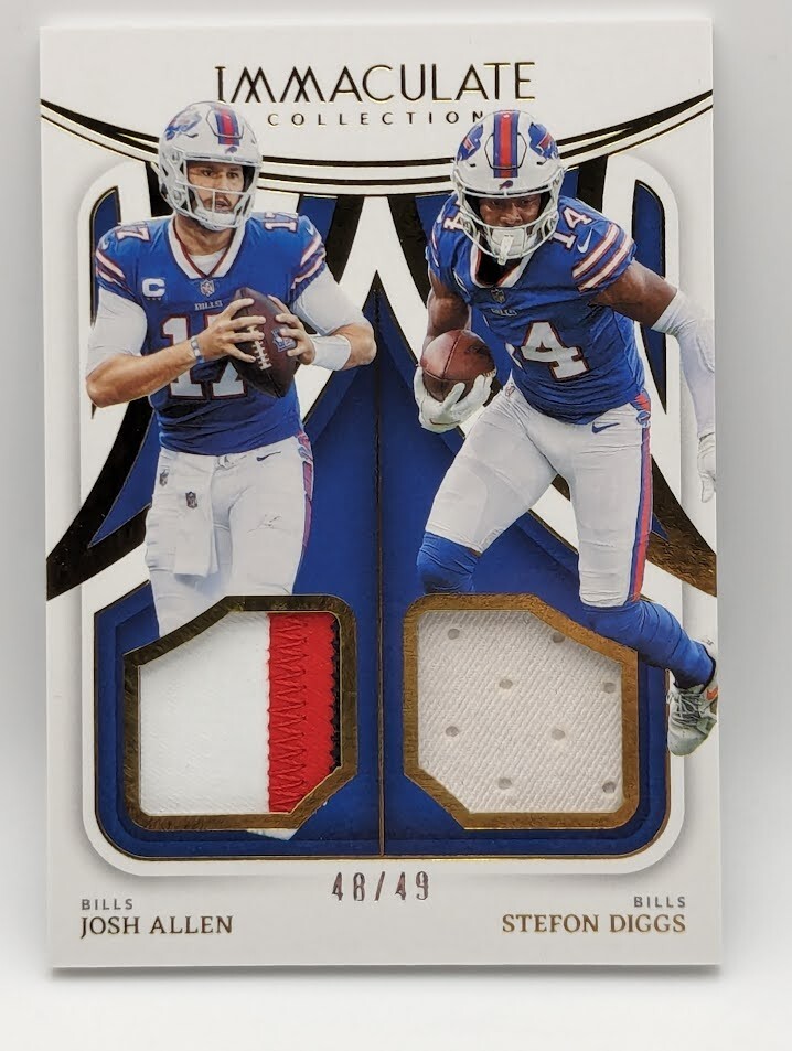 Immaculate Collection Josh Allen Stefon Diggs Dual Patch /49 (Allen ...