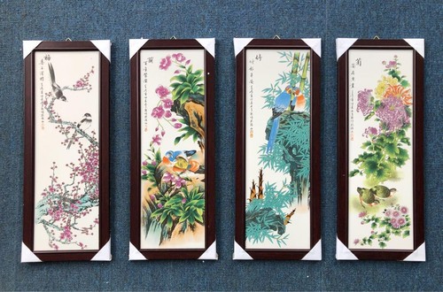 Malerei Porzellan Teller 4 Teile Set Z00129 | eBay.de