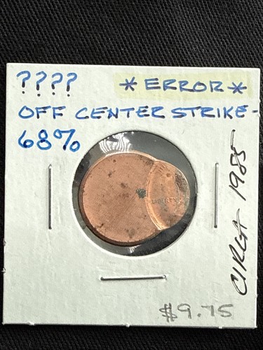 RARE MINT ERROR! CIRCA 1985 LINCOLN CENT Off-Center Error ~38% ...