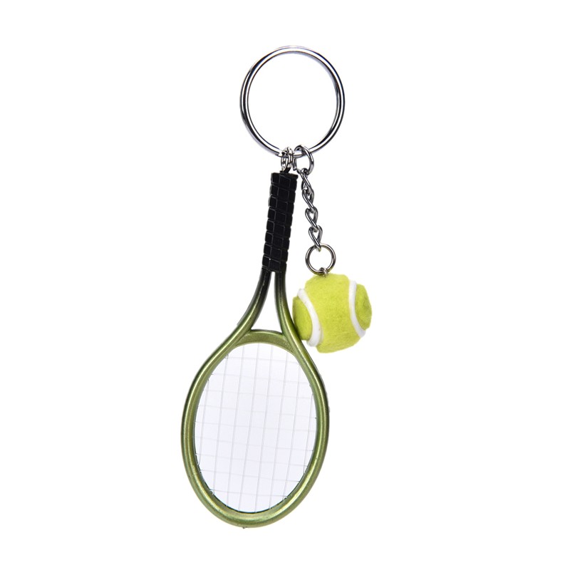 Metal Creative 3D Tennis Rackets Ball Key Chain Key Ring Gift Keychain ...