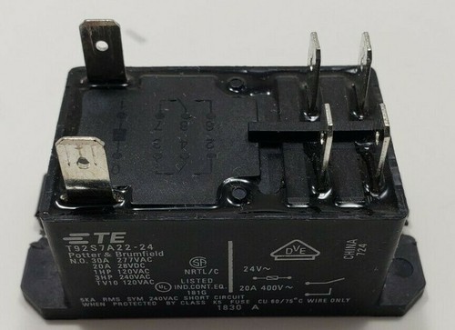 Carrier Bryant Payne ETE Heating Relay T92S7A22-24 DPST N.O. 30 A 24 ...