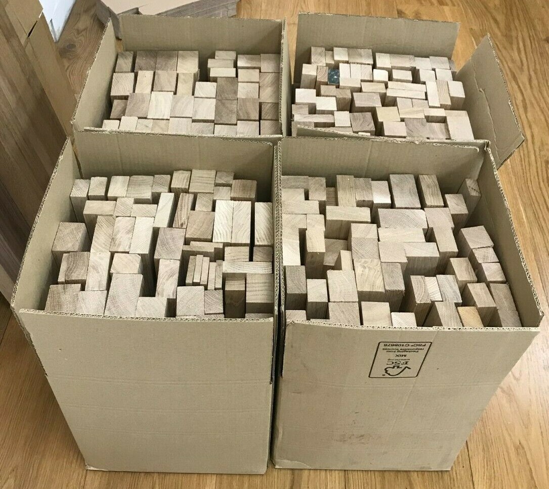 Solid Oak Wood Off Cuts 1 Box of timber for Woodworking craft | eBay UK