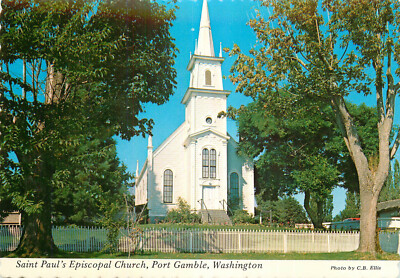 Postcard St. Paul's Episcopal Church (1870) in Port Gamble Washington ...