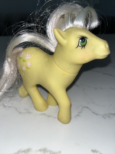 My Little Pony Vintage 1984 Hasbro Posey MLP G1 Yellow w/Pink Tulips | eBay