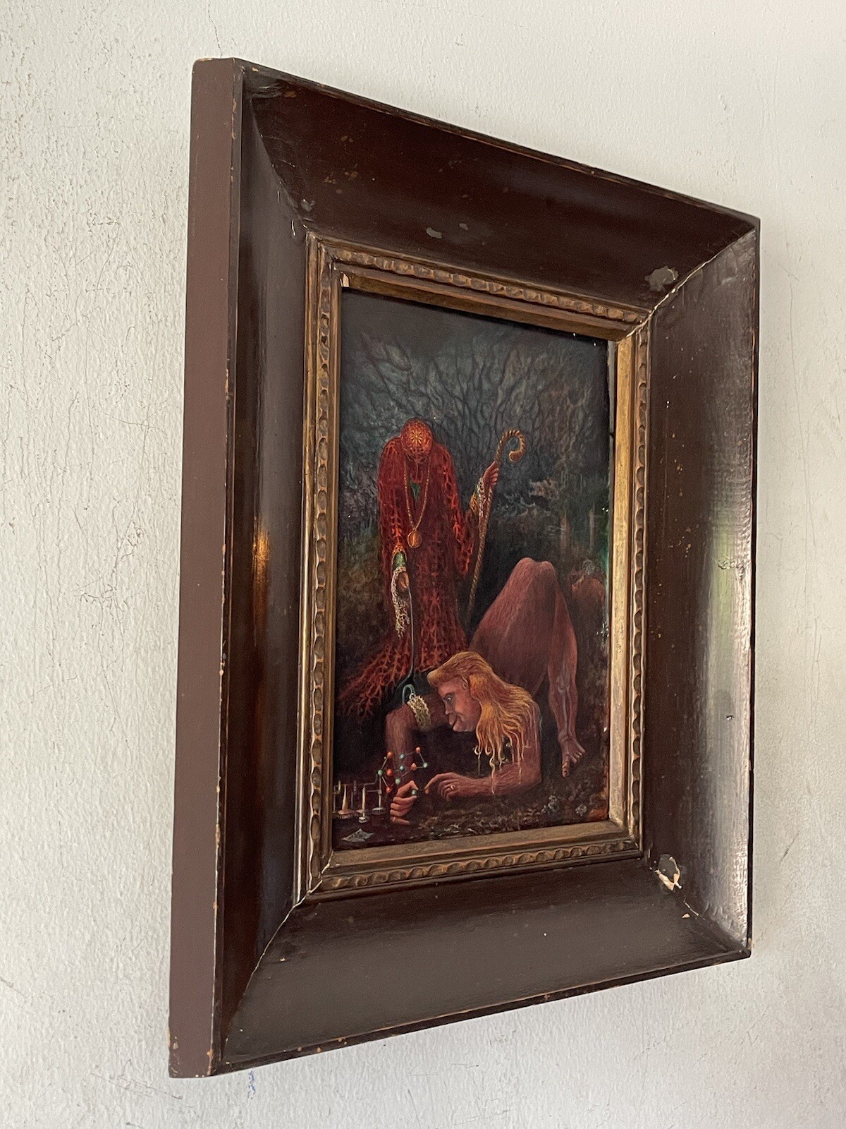 EDWARD MORIARTY ANTIQUE MODERN SURREALIST EXPRESSIONIST OIL PAINTING ...