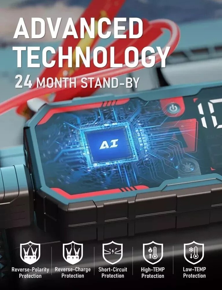 Heavy Duty Truck Battery Booster Pack Jump Starter Box Portable ...