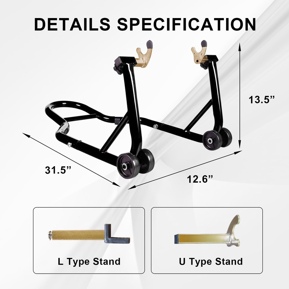 BIG RED Motorcycle Stand Adjustable Sport Bike Front,Rear Wheel Lift ...