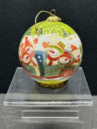 Reverse Painted Snowman Glass Christmas Ornament 2009 | eBay