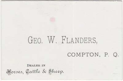 Quebec Canada Horse Cattle Sheep Dealer Compton P.Q. Vintage Calling ...