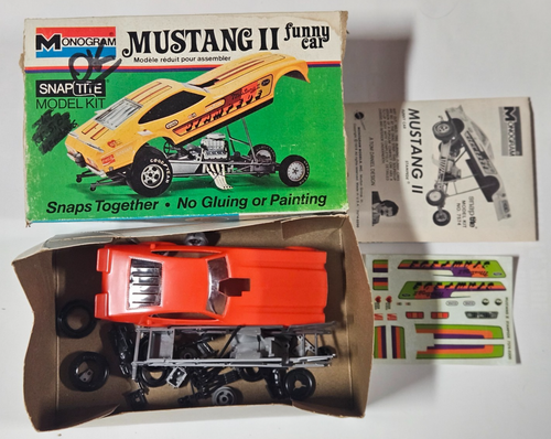 Vintage Monogram Snap Tite 1974 Mustang II Funny Car Model Kit RARE | eBay