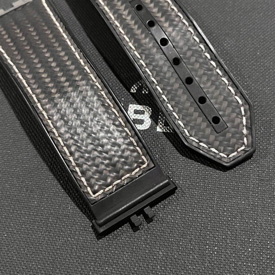 HUBLOT One Click Unico Rubber Strap Carbon Black watch band ...