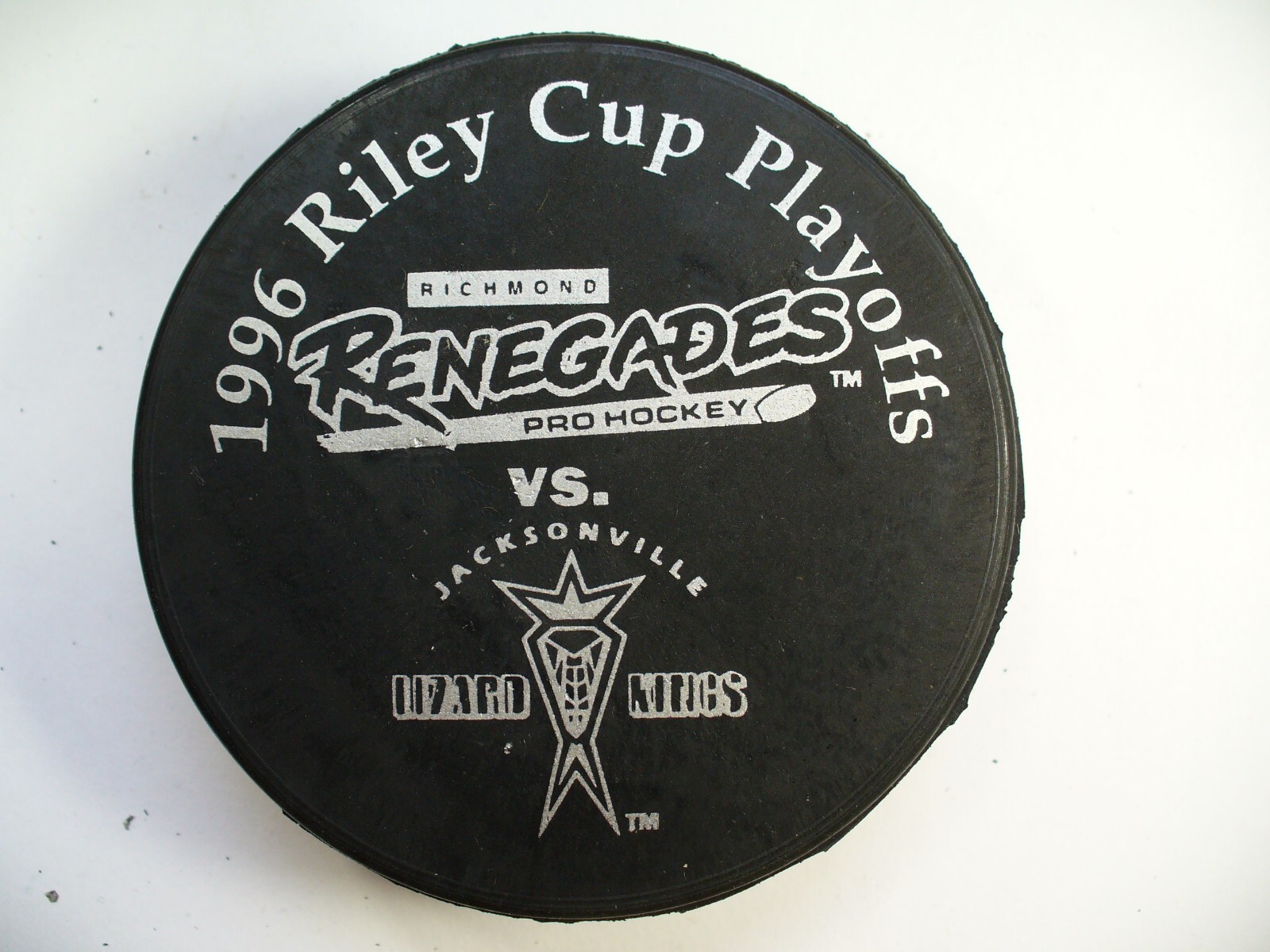 ECHL '96 Riley Cup Playoffs Renegades Vs. Lizard Kings Hockey Puck ...