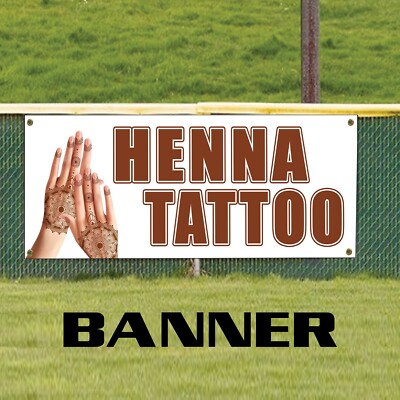 Henna Tattoo Temporary Art Advertising Vinyl Banner Sign With Metal ...